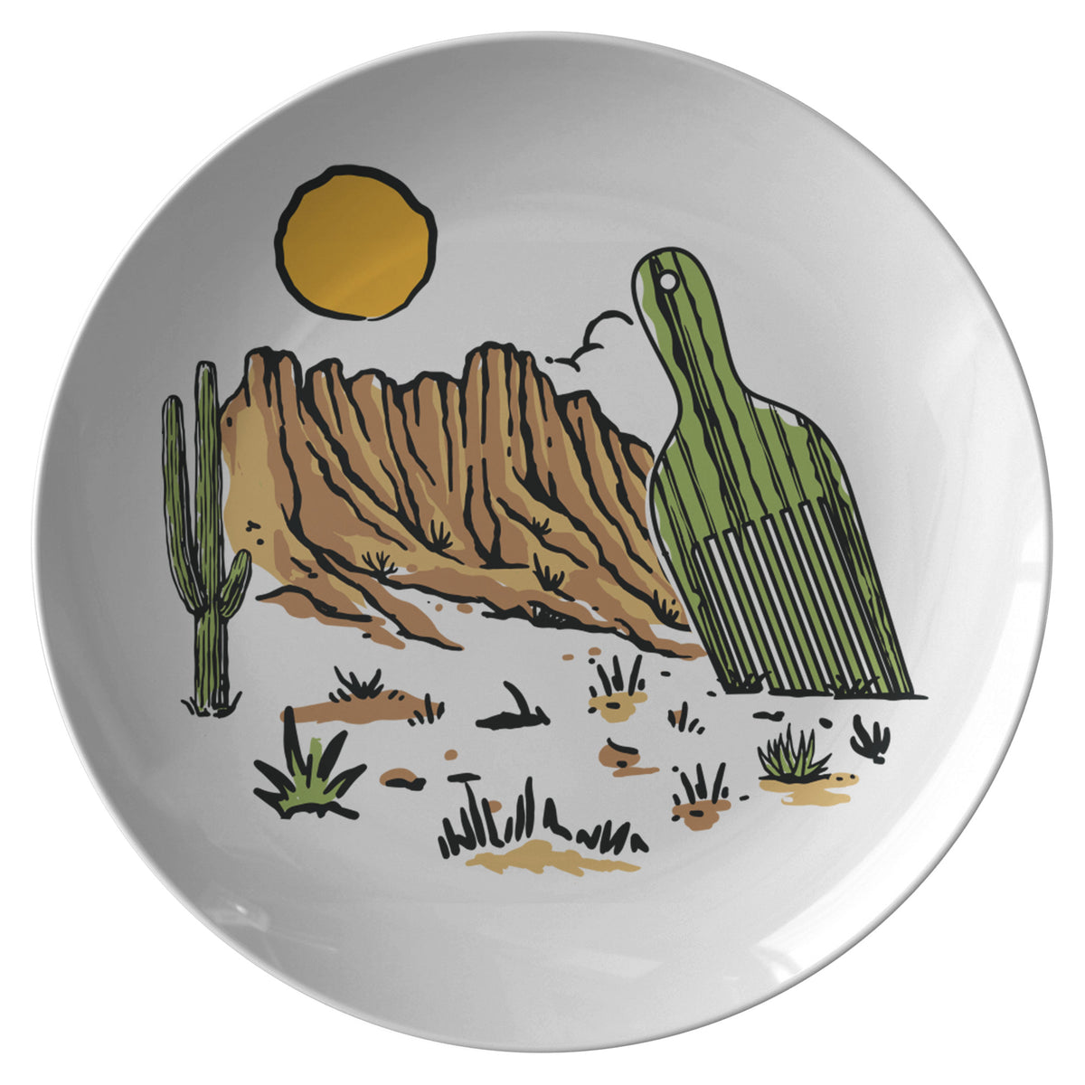 "Prickly Puff" Plate — DomoINK