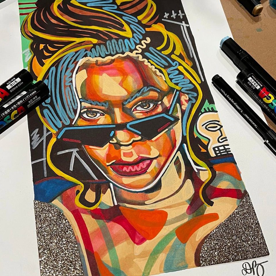 "Alien Superstar" Original Art Piece – DomoINK